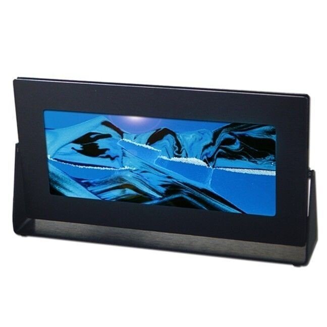 Ocean Blue Moving Sand Black Frame – Exotic Sands – Eclectic Treasures